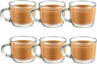 Yera (Pack of 6) Glass Cups and Mugs - 6 Piece, Clear, 250ml Glass Set ...