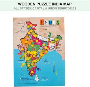 AMUSING Wooden Map puzzles for kids India map with states and capitals ...