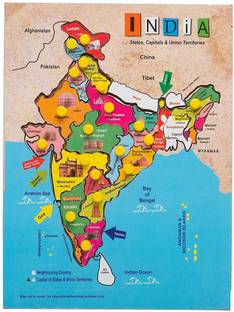 AMUSING Wooden map of india Puzzle for Kids Indian Map with States ...