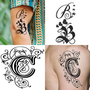 Ordershock CB Name Letter Tattoo Waterproof Boys and Girls Temporary ...