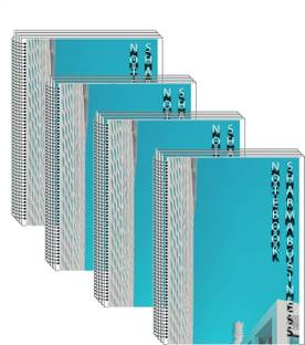 KRASHTIC A4 Spiral Notebook 200 White Pages Pack of 4 Unruled A4 75 gsm ...