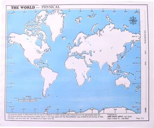 World Physical Map (Pack of 2) Paper Print - Educational posters in ...