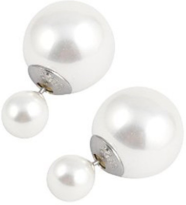 64% OFF on Being Women Deepika padukone type White Double Pearl Bubbles Alloy Stud Earring on ...