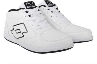 70 OFF on LOTTO LOGO PLUS MID White Black Sneakers SHOES For MEN 8 Mid Ankle Sneaker For Men White on Flipkart PaisaWapas