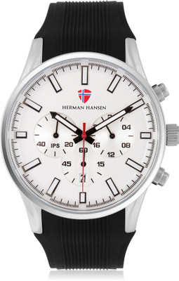 49% OFF on Herman Hansen 6155 Chronograph Silicone Strap Analog Watch ...