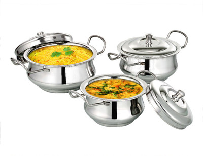 28% OFF on bartan hub Rayal Handi Set With Lid Cookware Set(Stainless Steel, 3 - Piece) on ...