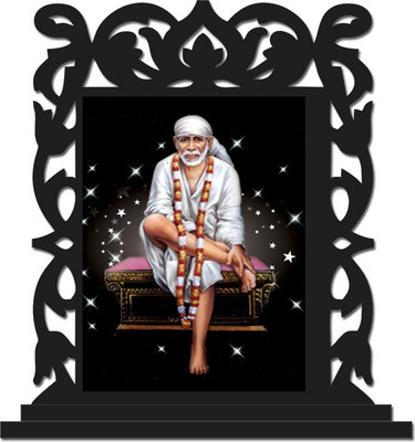 Plan to Gift Sai Baba Car Dashboard idols Figurine Showpiece Decorative Showpiece - 12 cm(Wood ...
