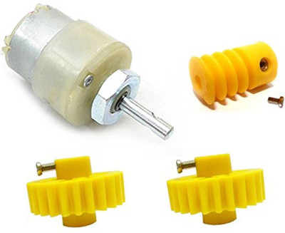 Technical hut 100 RPM DC Gear Motor + Worm + Spur Gear (2 Pieces) Motor ...