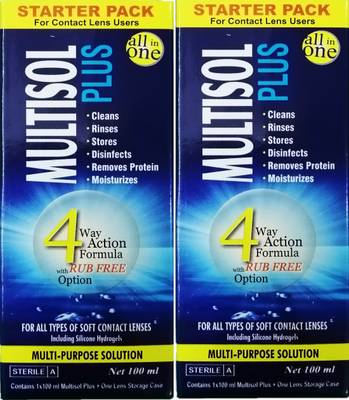 Multisol PLUS STARTER PACK FOR ALL TYPES OF SOFT CONTACT LENS contact ...