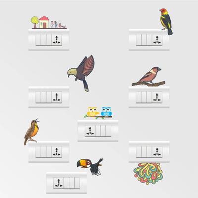 Flipkart SmartBuy Wall Decals ' Colorful Birds Switch Board Decal ...