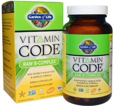Garden Of Life Vitamin Code, Raw B-Complex, 120 Vegan Caps(90 No ...