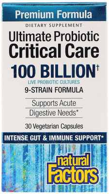 Natural Factors Ultimate Probiotic Critical Care, 100 Billion CFU, 30 ...
