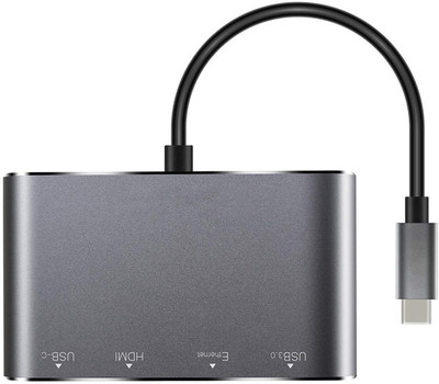 Tobo Type C 4 in 1 Adapter USB-C to 4-Port Hub USB 3.0 USB Hub(Grey ...
