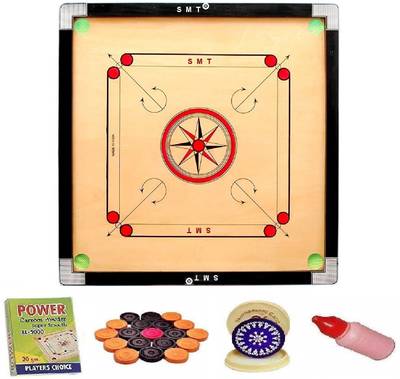 SMT Carrom Board with Coins Striker and Boric Powder Combo Number Two ...