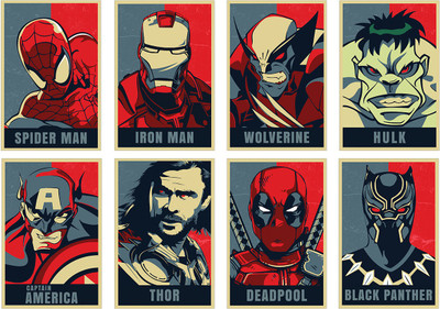 Marvel Posters – Avengers posters Set of 8 - Posters for room boys ...