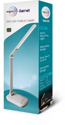 Wipro Garnet 5W LED Table Lamp (33.2 cm, White) - Price History