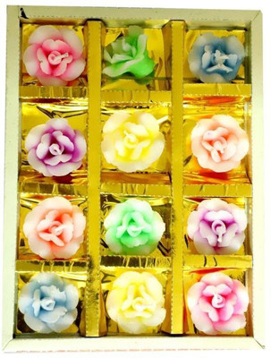 Shein Floating Candel beautiful Rose Candle(Multicolor, Pack of 12 ...