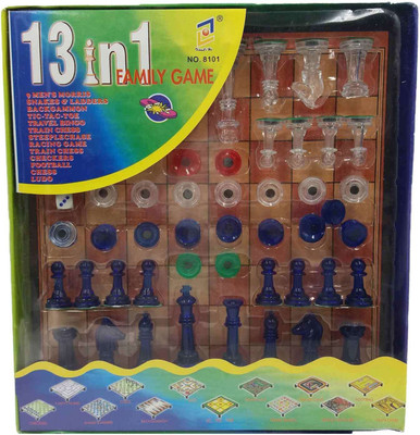 Sani International 13 In 1 Family Game Including Magnetic Chess Board ...