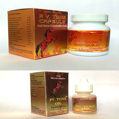 PV TONE Capsule + Oil (Anti Stress & Restorative)(30 Capsules, 10 ml ...