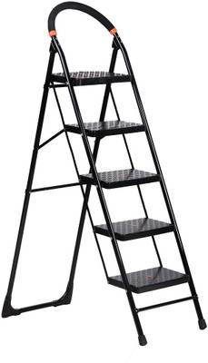 FORTUNE BLU ladder 5 step ladder wide step foldable leader steel ladder ...