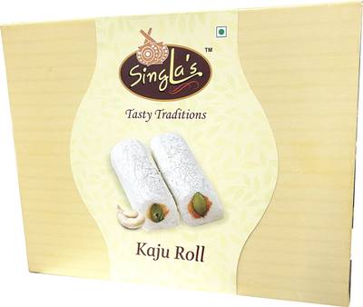 Singla Sweets KAJU ROLL BURFI 400g premium quality roll 400g box Box ...