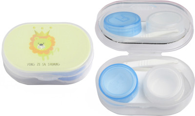 VIVID Cute Mini Portable Contact Lens Container Kit with Mirror Tweezer ...