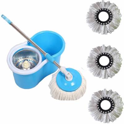 Easy Magic Floor Mop 360° Bucket Sheep Steel Mop with 3 Refills Mop Set ...