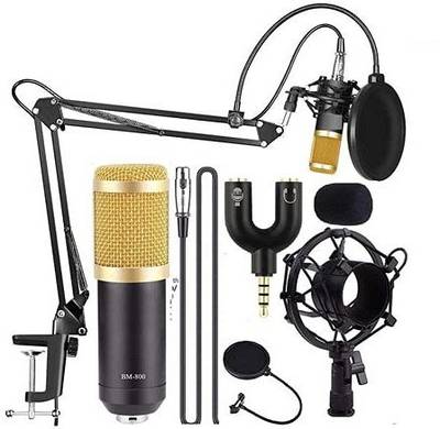 SOUVENIR BM800 Condenser Microphone Full Set with 48V USB Phantom Power Supply Professional ...
