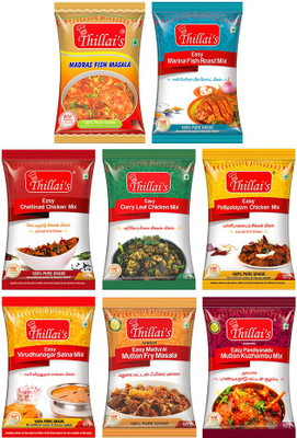 Thillai's Chicken, Mutton, Fish Masala combo-Pack of 8- Each 50g Combo ...