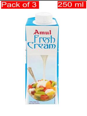 Amul Fresh Cream 250 Ml - Pack of 3 - Price History