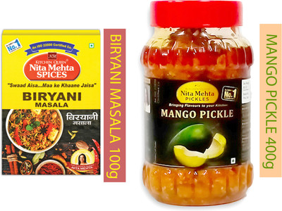 KITCHEN QUEEN NITA MEHTA Biryani Masala 100g | Mango Pickle 400g ...