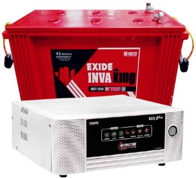 EXIDE IKST 1350 +Microtek UPS E²+ 825 Tubular Inverter Battery - Price ...