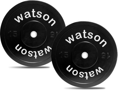 Watson Bumper Plates with 2 Inch Metal Insert, Weights for Home Gym ...