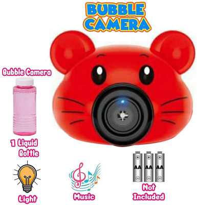 Rls Solutions Camera Shaped Mouse Bubble Blower with 2 Bubble Solutions ...