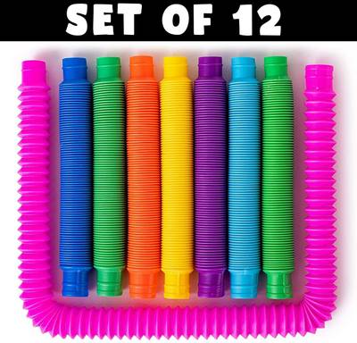 LIBRA 12 Pack Mini Pop and Tubes Toys for Kids & Adults - Sensory Tubes ...