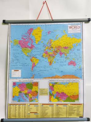 Nilima Wall Hanging Chart of 'Political map of World' wall chart Small ...
