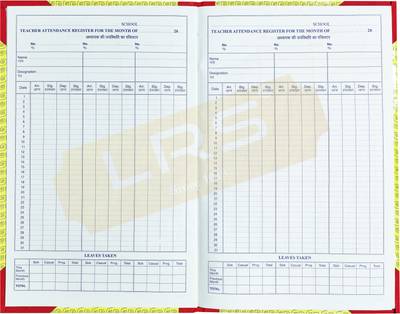LRS Teacher Attendance Register with Time and Signature In and Out 100 ...