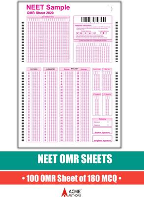 NEET OMR Sheets |100 OMR Loose Sheets For 180 MCQs - Price History