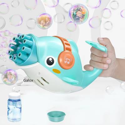 Galox Dolphin Bubble Maker Machine Gun Toys Electric Water Bubble Gun ...