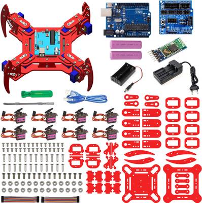 SunRobotics MEPED Quadruped DIY Spider Arduino based Robotics Kit Electronic Components ...