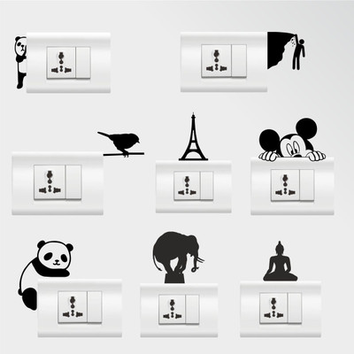 Flipkart SmartBuy 1 cm Tiny Wall Sticker Switch Board Combo 14 Self ...