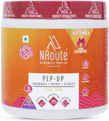 NRoute PEP-UP Energy Booster Energy Drink Powder, Gym Workout with Red ...