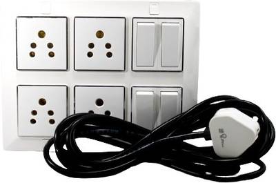 JElectricals Modular Extension Board With 4 Socket and 4 Switch With 4 ...
