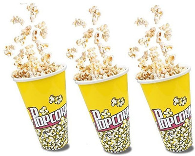DEZIINE 3pcs Medium Popcorn Plastic Bowl - Movie Theater Popcorn Bucket ...
