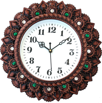 Analog Wall Clock(Brown, With Glass) - PaisaWapas