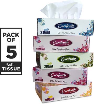 CARETOUCH 2 Ply Ultra Soft Tissue Facial Tissue 100 Pulls|200 sheets ...