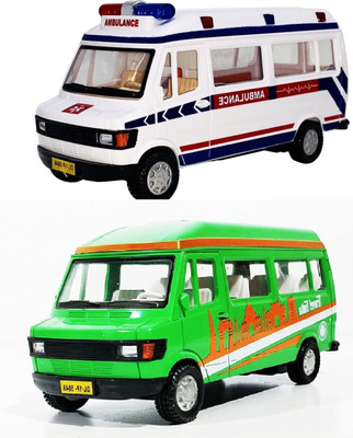 SARASI Travel India Bus & Ambulance Combo For Kids, Pull Back Action ...