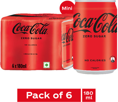 Coca Cola Zero Sugar | Soft Drink | Mini Can(6 x 180 ml) - PaisaWapas