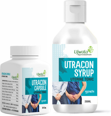 UJWALA AYURVEDASHRAM Utracon Capsule and Syrup Combination KIT For ...