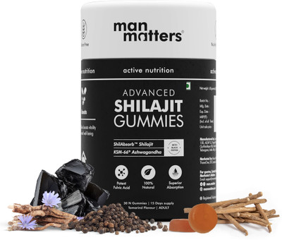 Man Matters Advanced Shilajit Gummies With Ashwagandha KSM66 & Black ...